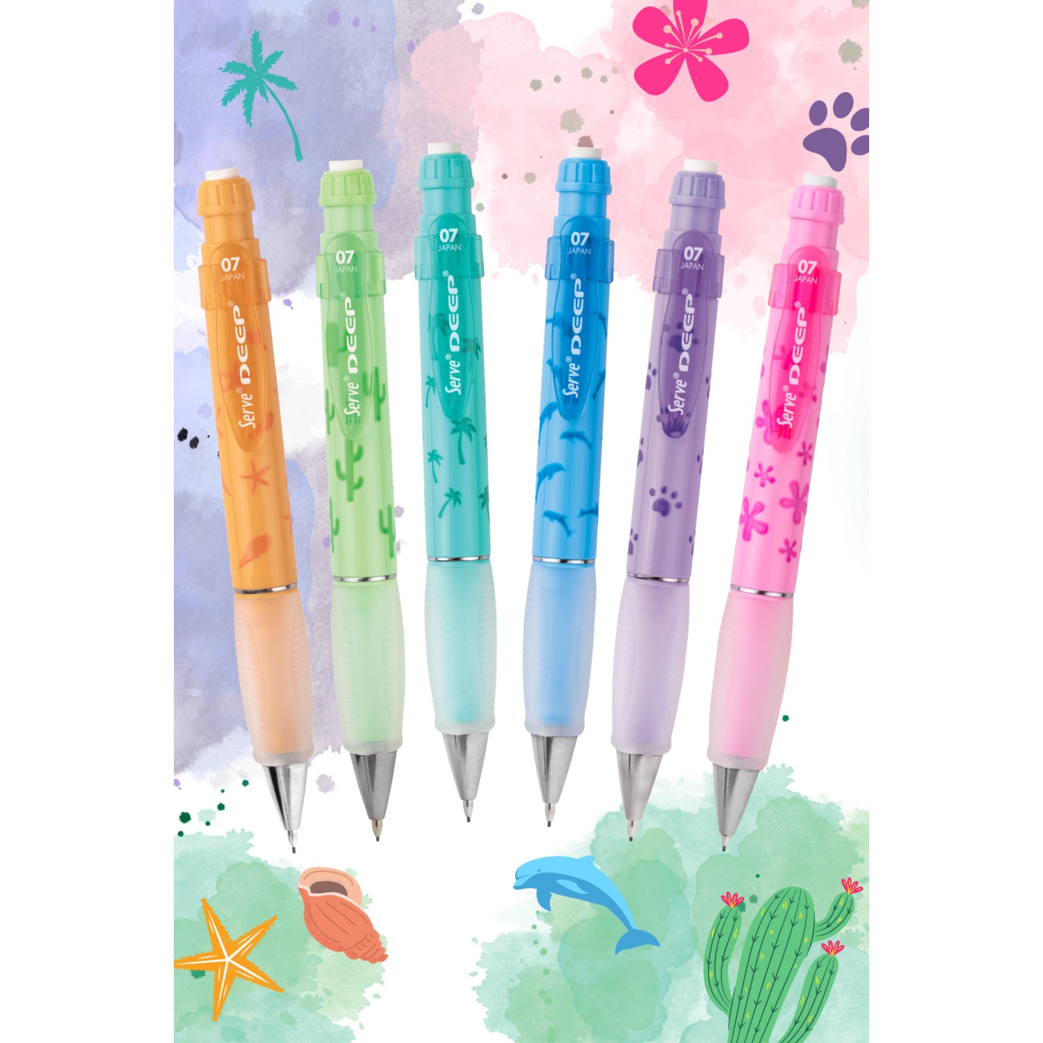 Serve Deep Uçlu Kalem - Doğa Teması - 6'lı Set Fiyatı
