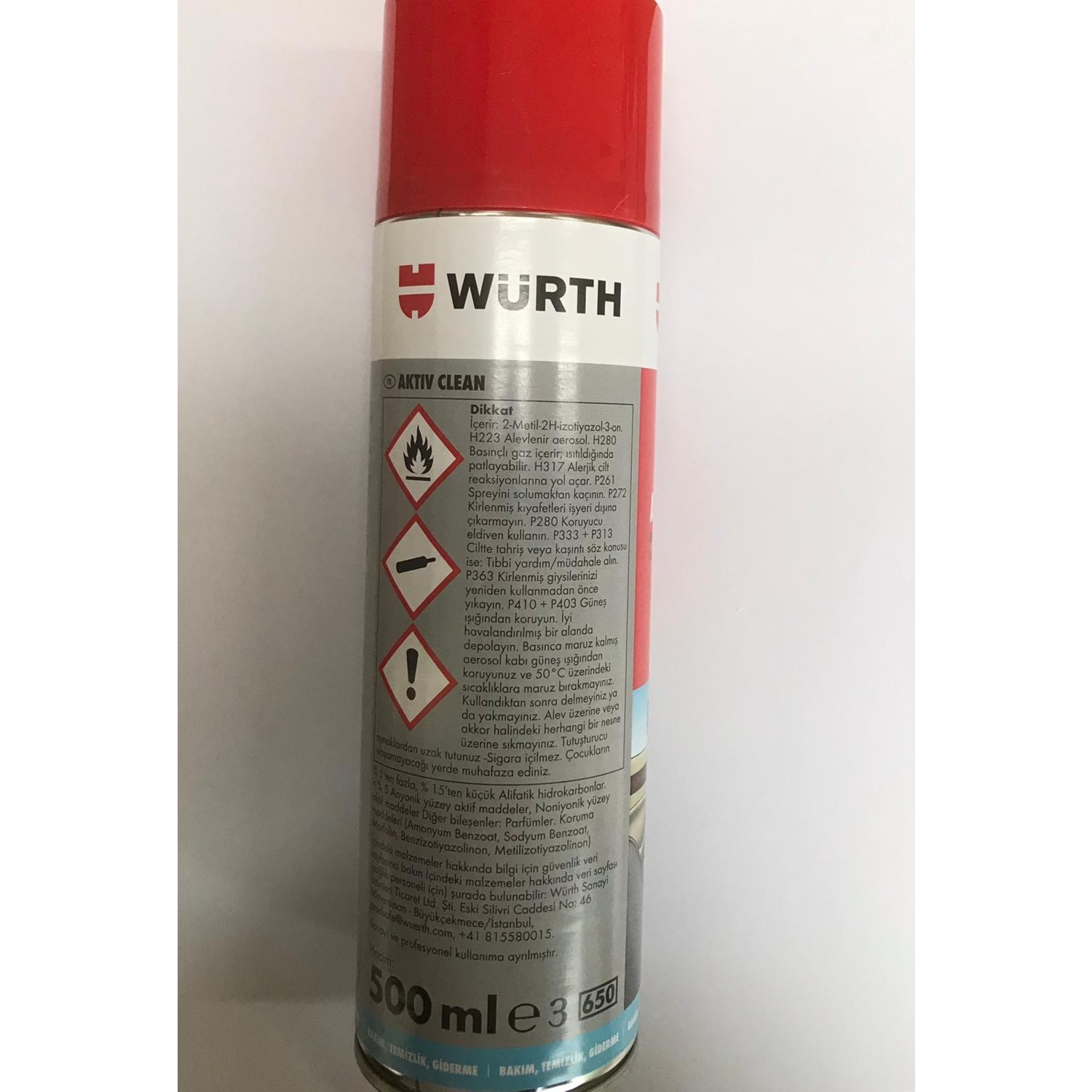 Würth Aktiv Clean Meyve Kokulu Aktif Köpüklü Temizleyici 500 Fiyatı