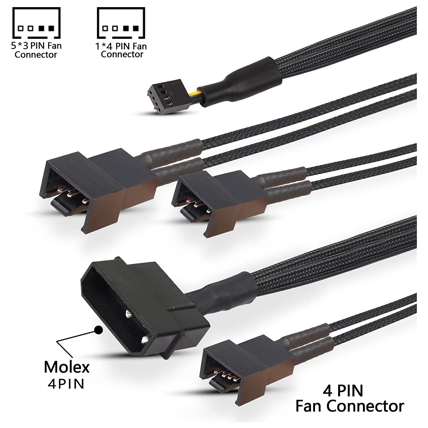 5 Port Fan Çoklayıcı Kablo 4 Pin Molex Fan Uzatma Fan Fiyatı