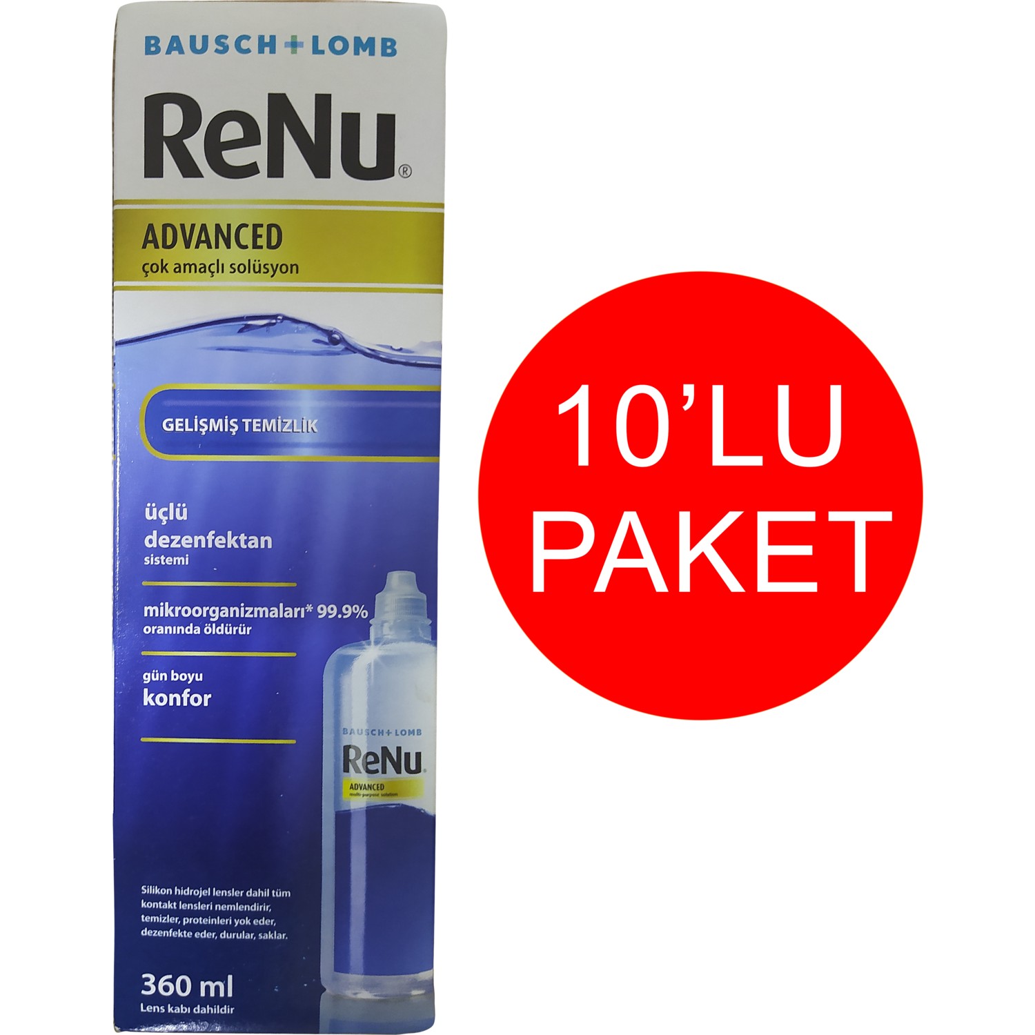 Renu Advanced Çok Amaçlı Solüsyon 360 ml 10'lu Paket Fiyatı