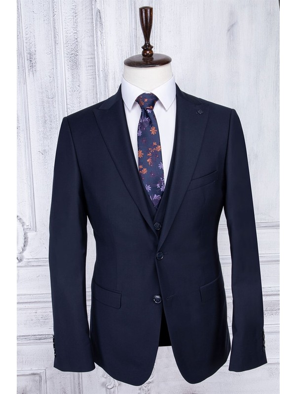 Paco Romano Erkek Slim Fit Sivri Yaka Lacivert Yelekli 8 Fiyatı