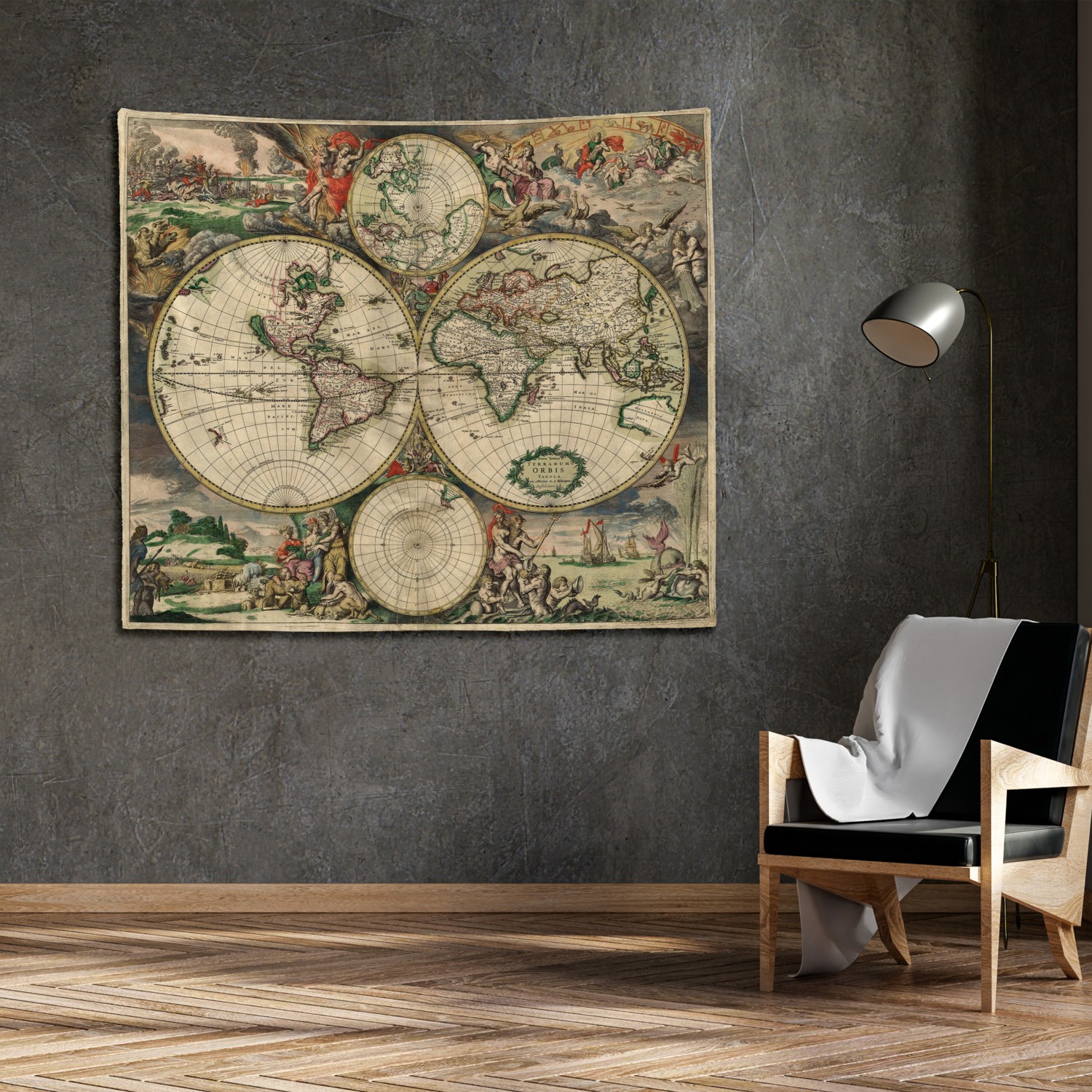 The Lucid Lab Antik Dünya Haritası Duvar Örtüsü Fiyatı