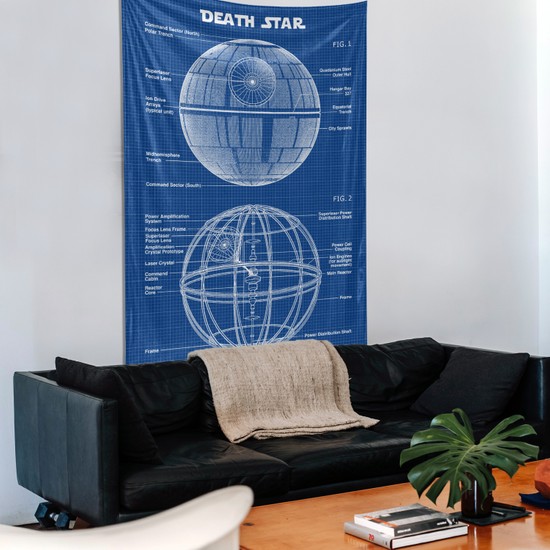 The Lucid Lab Death Star Blueprint Star Wars Duvar Örtüsü Fiyatı