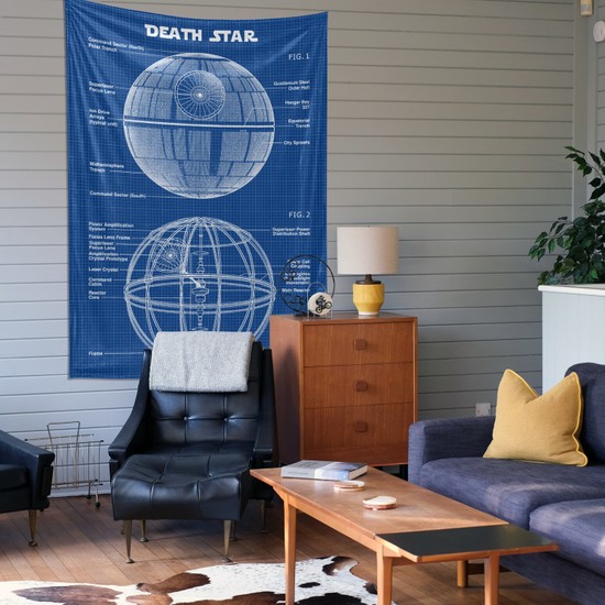 The Lucid Lab Death Star Blueprint Star Wars Duvar Örtüsü Fiyatı