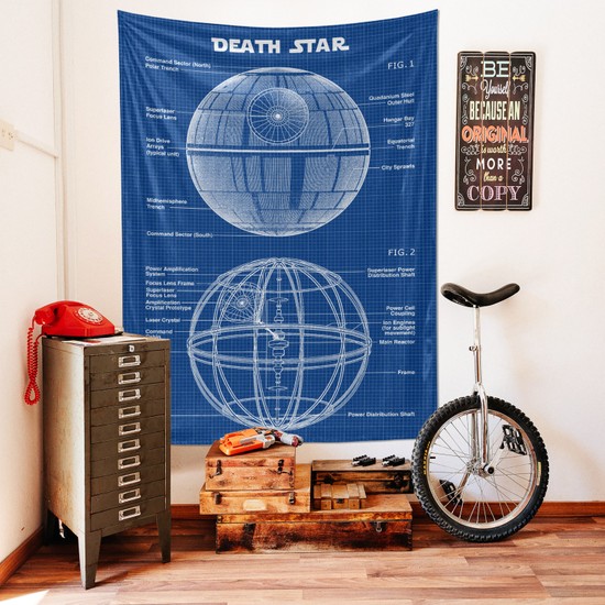 The Lucid Lab Death Star Blueprint Star Wars Duvar Örtüsü Fiyatı