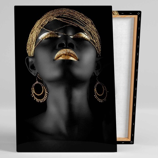 SML Tablo Afrikalı Siyahi Zenci Altın Küpeli Kadın Gold Takı Fiyatı