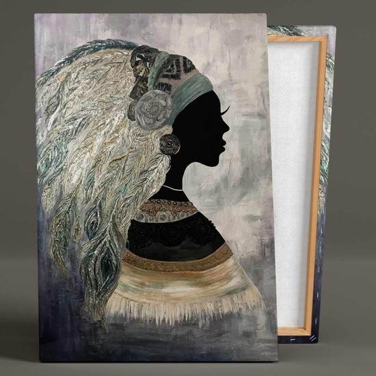 SML Tablo Afrikalı Zenci Kadın Geleneksel Kıyafet Afro Fiyatı