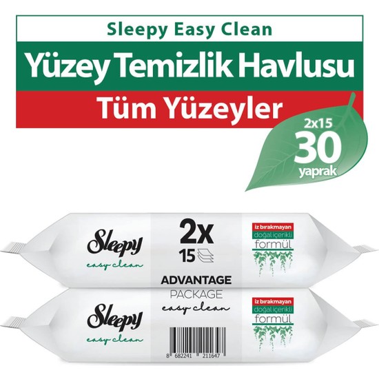 Sleepy Easy Clean Yüzey Temizlik Havlusu 30 Yaprak Fiyatı