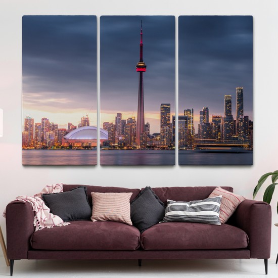 Lila Fil Lilafil Kanada Toronto Manzarası Kanvas Tablo ( Tek Fiyatı