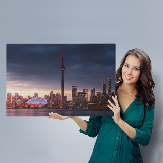 Lila Fil Lilafil Kanada Toronto Manzarası Kanvas Tablo ( Tek Fiyatı