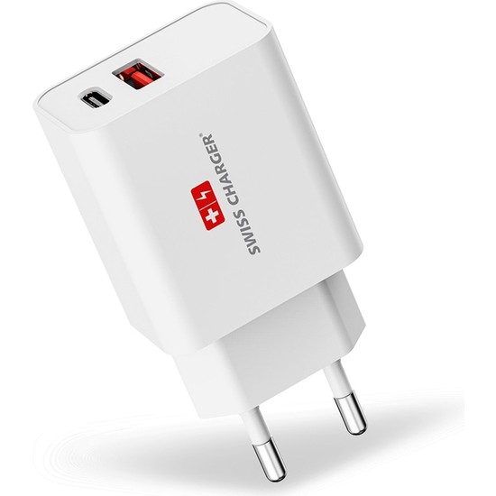 Swiss Charger 65W Type-C + USB Şarj Adaptörü Hızlı Şarj Fiyatı