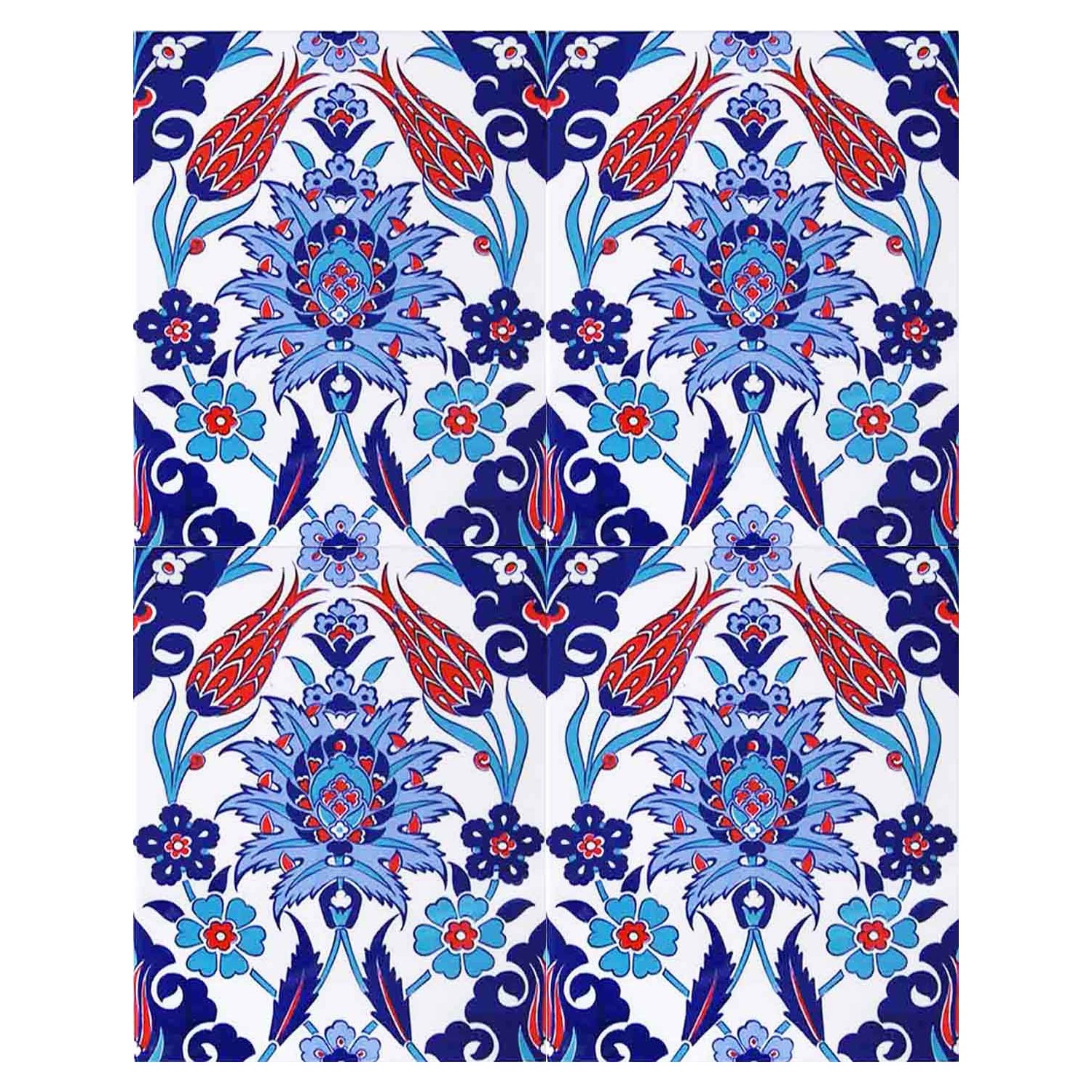 Armada çini 20x25 Cm Ac 1004 Kırmızı Laleli Kütahya Çini Fiyatı