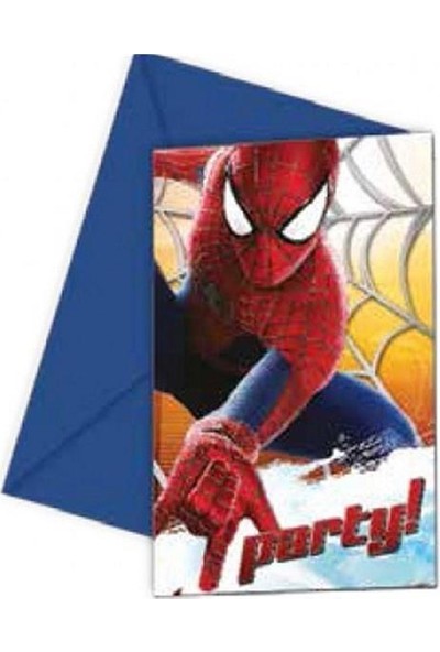 Partypark Örümcek Adam Doğum Günü Davetiye (8 Adet) Partypark Örümcek Adam Doğum Günü Davetiye (8 Adet)