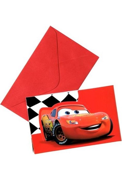 Partypark Şimşek Mcqueen Doğum Günü Davetiye (8 Adet)