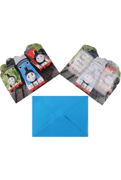 Partypark Tren Thomas Doğum Günü Davetiye (8 Adet)