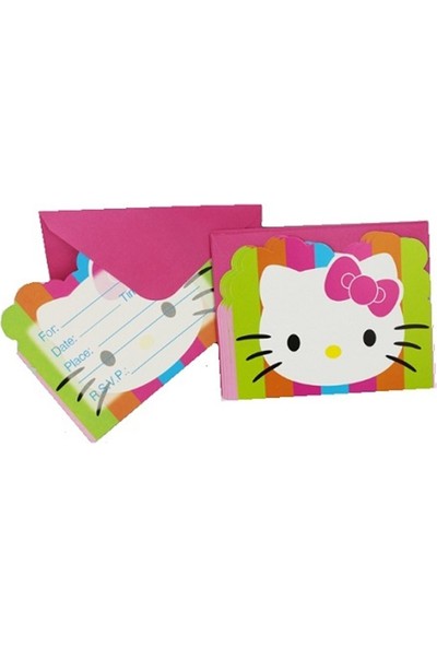 Partypark Hello Kitty Doğum Günü Davetiye (8 Adet)