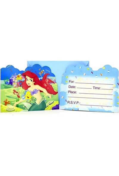 Partypark Deniz Kızı Doğum Günü Davetiye (8 Adet)