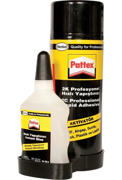 Pattex 2K Profesyonel Hızlı Yapıştırıcı 200 Ml Aerosol+50 Ml Şişe Pattex 2K Profesyonel Hızlı Yapıştırıcı 200 Ml Aerosol+50 Ml Şişe