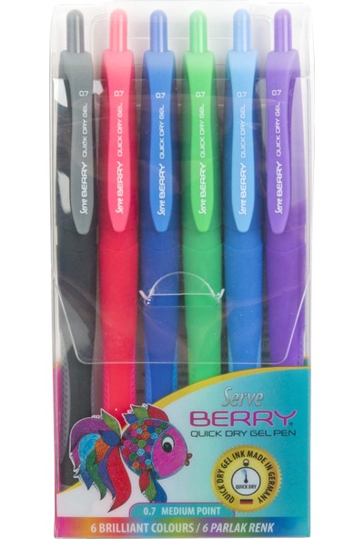 Serve Berry Jel Kalem 07 mm Karma Blister 6'lı Serve Berry Jel Kalem 07 mm Karma Blister 6'lı
