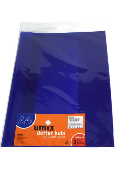 Umix Bantlı A4 Defter Kabı 3'lü-Ma Umix Bantlı A4 Defter Kabı 3'lü-Ma