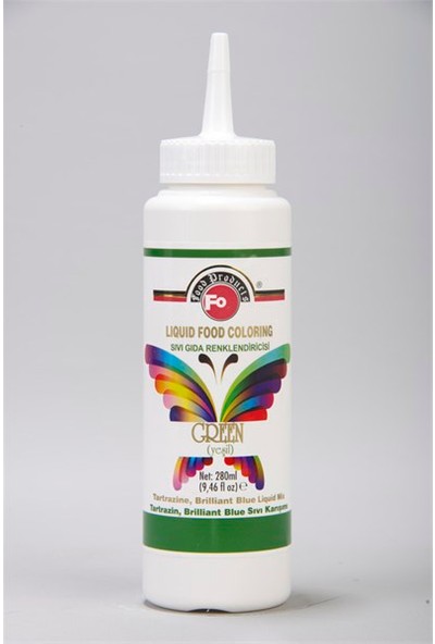 Fo Yeşil Sıvı Gıda Boyası 280Ml Fo Yeşil Sıvı Gıda Boyası 280Ml