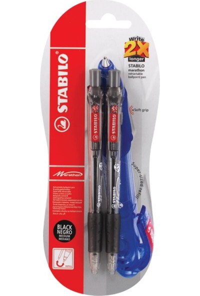 Stabilo Marathon - Siyah 2+1 Blister