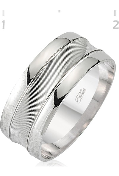 Gumush Gümüş Rodyumlu Alyans