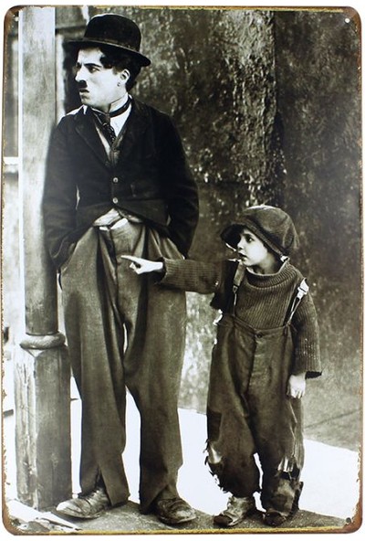 T-Bek Dekoratif Vintage Metal Pano Chaplin 20X30 T-Bek Dekoratif Vintage Metal Pano Chaplin 20X30