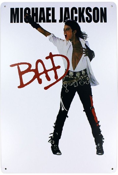 T-Bek Dekoratif Vintage Metal Pano M.Jackson Bad 20X30