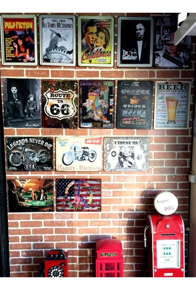 T-Bek Dekoratif Vintage Metal Pano Casablanca 20X30