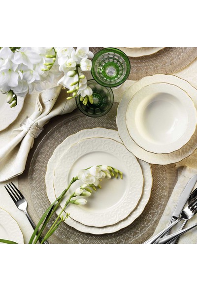 Kütahya Porselen Bone İrem 24 Parça Fileli Yemek Takımı Kütahya Porselen Bone İrem 24 Parça Fileli Yemek Takımı