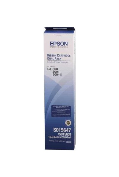 Epson S015647 (8750) Lx-300/350/400/800/850/Mx/Rx/F Siyah İkili Paket Şerit