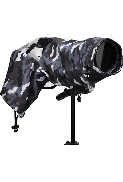 JJC Camera Rain Cover Profesyonel DSLR Yağmurluk (Kamuflaj Gri)