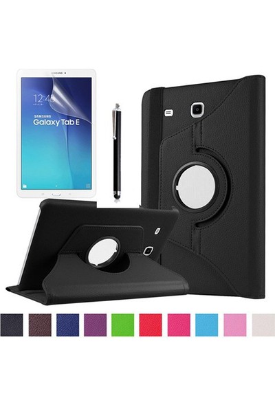 Kea Samsung Galaxy Tab E Sm-T560 9.7 360° Dönebilen Standlı Siyah Kılıf + Ekran Koruyucu Film + Tablet Kalemi Kea Samsung Galaxy Tab E Sm-T560 9.7 360° Dönebilen Standlı Siyah Kılıf + Ekran Koruyucu Film + Tablet Kalemi
