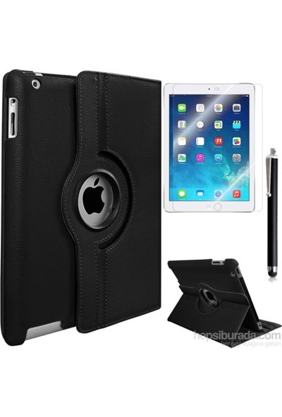 Kea Apple iPad Air 2 (iPad 6) 360° Dönebilen Standlı Siyah Kılıf + Ekran Koruyucu Film + Tablet Kalemi Kea Apple iPad Air 2 (iPad 6) 360° Dönebilen Standlı Siyah Kılıf + Ekran Koruyucu Film + Tablet Kalemi