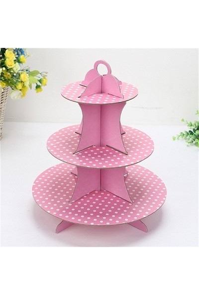 Partypark Pembe Puanlı Kek Standı Partypark Pembe Puanlı Kek Standı