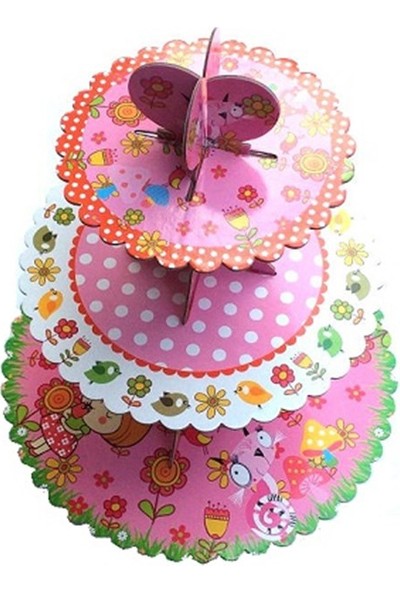 Partypark Pembe Figürlü Kek Standı Partypark Pembe Figürlü Kek Standı