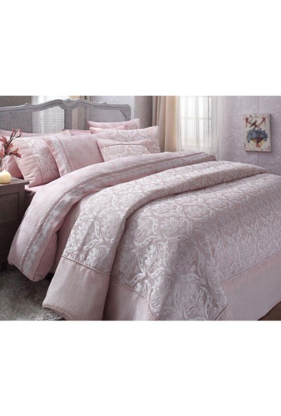 Gelin Home Fulya Nevresimli Yatak Örtüsü Gül Kurusu