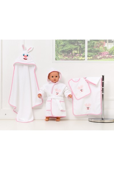 Airycot Bebek Bornoz Seti Pembe Tavşan (5 Parça Bebek Seti) Airycot Bebek Bornoz Seti Pembe Tavşan (5 Parça Bebek Seti)