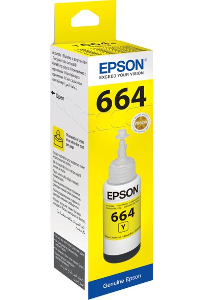 Epson T6644 L100/L200 70ml Sarı Mürekkep