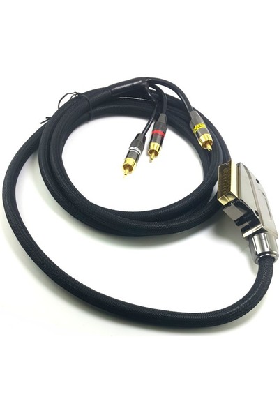 Electroon Scart-3Rca Gold Kablo Metal Fişli 2Mt Electroon Scart-3Rca Gold Kablo Metal Fişli 2Mt