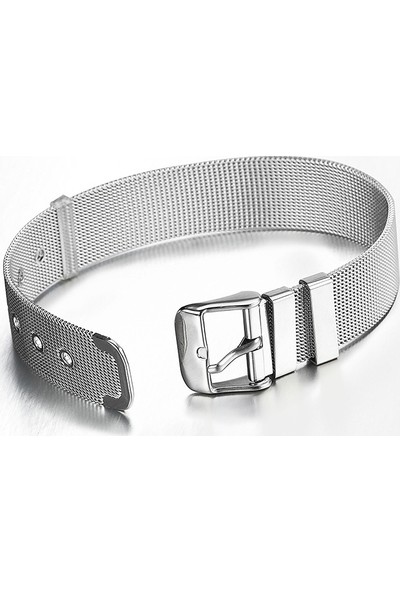 Chavin Kemer Şeklinde Örgü Hasır Bayan Erkek Çelik Bileklik Dn24