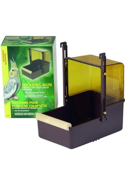 Living World Tünekli Aynalı Lüx Kuş Banyoluğu (Kahverengi)