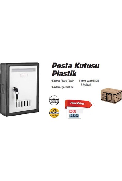 Sgs 332 Plastik Posta Kutusu 2 Anahtarlı Sgs 332 Plastik Posta Kutusu 2 Anahtarlı