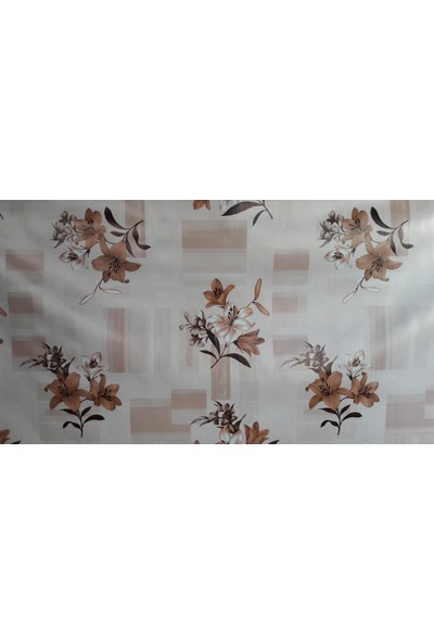 Florista Zambak Kahve Masa Örtüsü 1 Metre