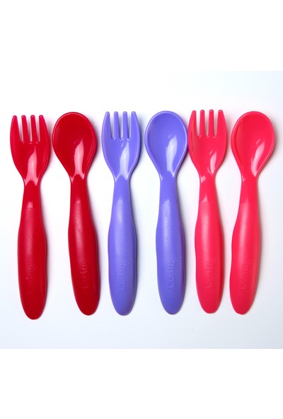 Mycey Bebek Çatal - Kaşık Seti 6'lı Kız Mycey Bebek Çatal - Kaşık Seti 6'lı Kız