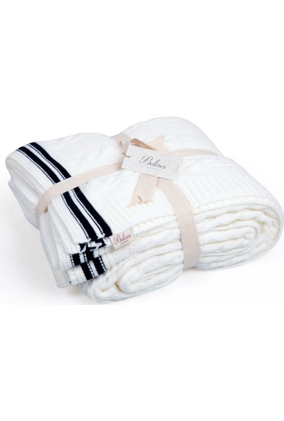 Betires Home Örgü Battaniye Ca17001 Ekru