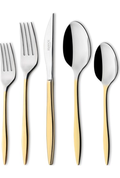 Schafer 90 Parça 12 Kişilik Gold Çatal Kaşık Bıçak Takımı Schafer 90 Parça 12 Kişilik Gold Çatal Kaşık Bıçak Takımı