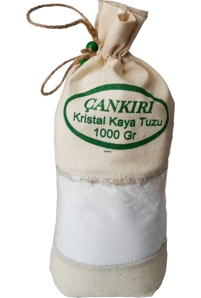 Çankırı İthal Kristal Kaya Tuzu ( İnce Çekilmiş Beyaz ) Bez Torbada 1 Kg.