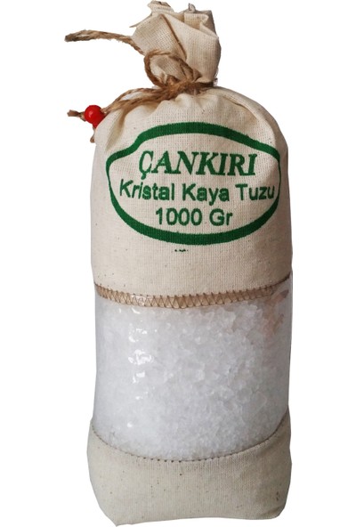 Çankırı İthal ı Kristal Kaya Tuzu 4 Adet ( İri Tane Beyaz ) Bez Torbada 4 Kg.